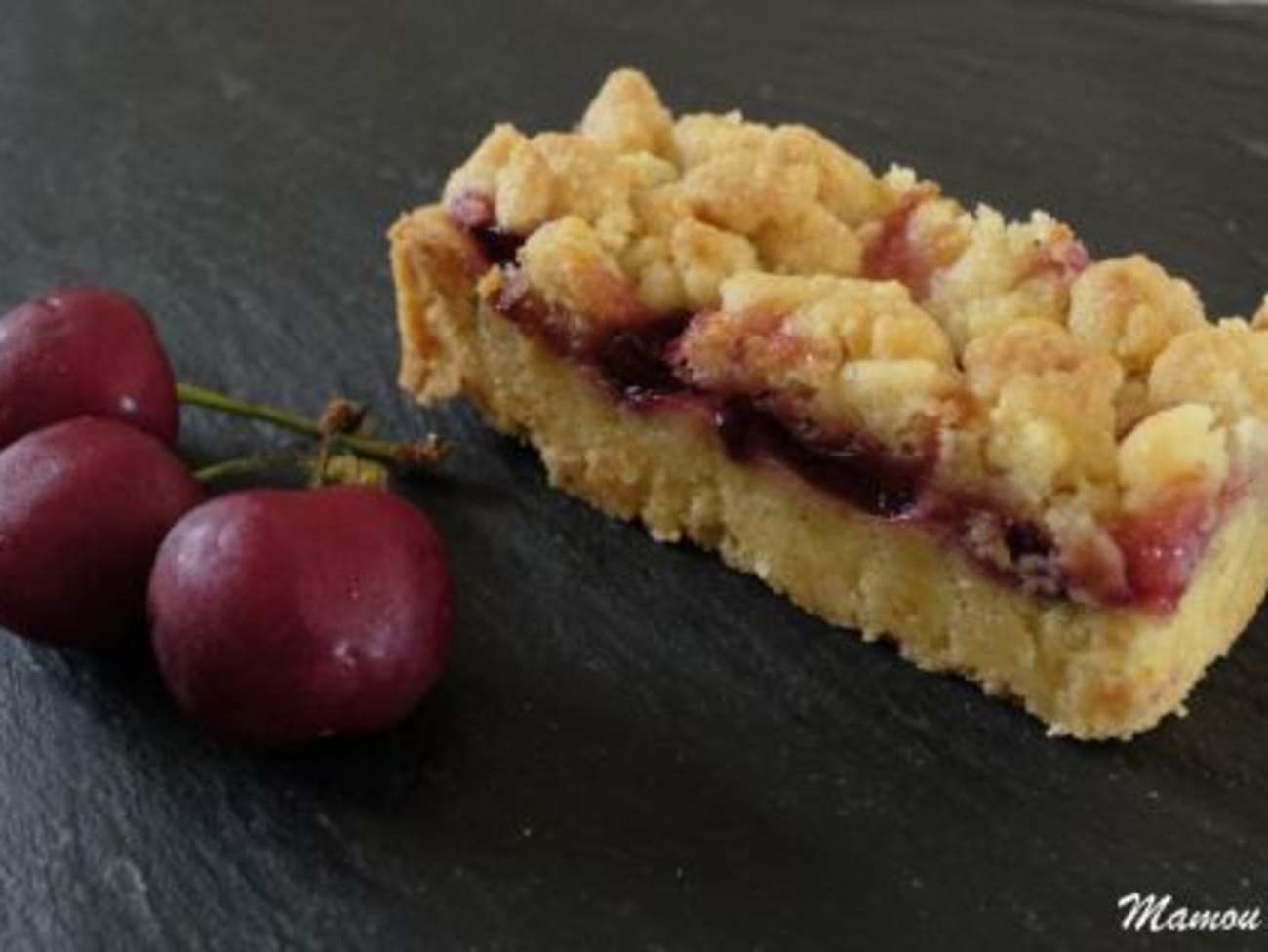 Tarte basque aux cerises façon crumble : recette Tarte basque aux ...