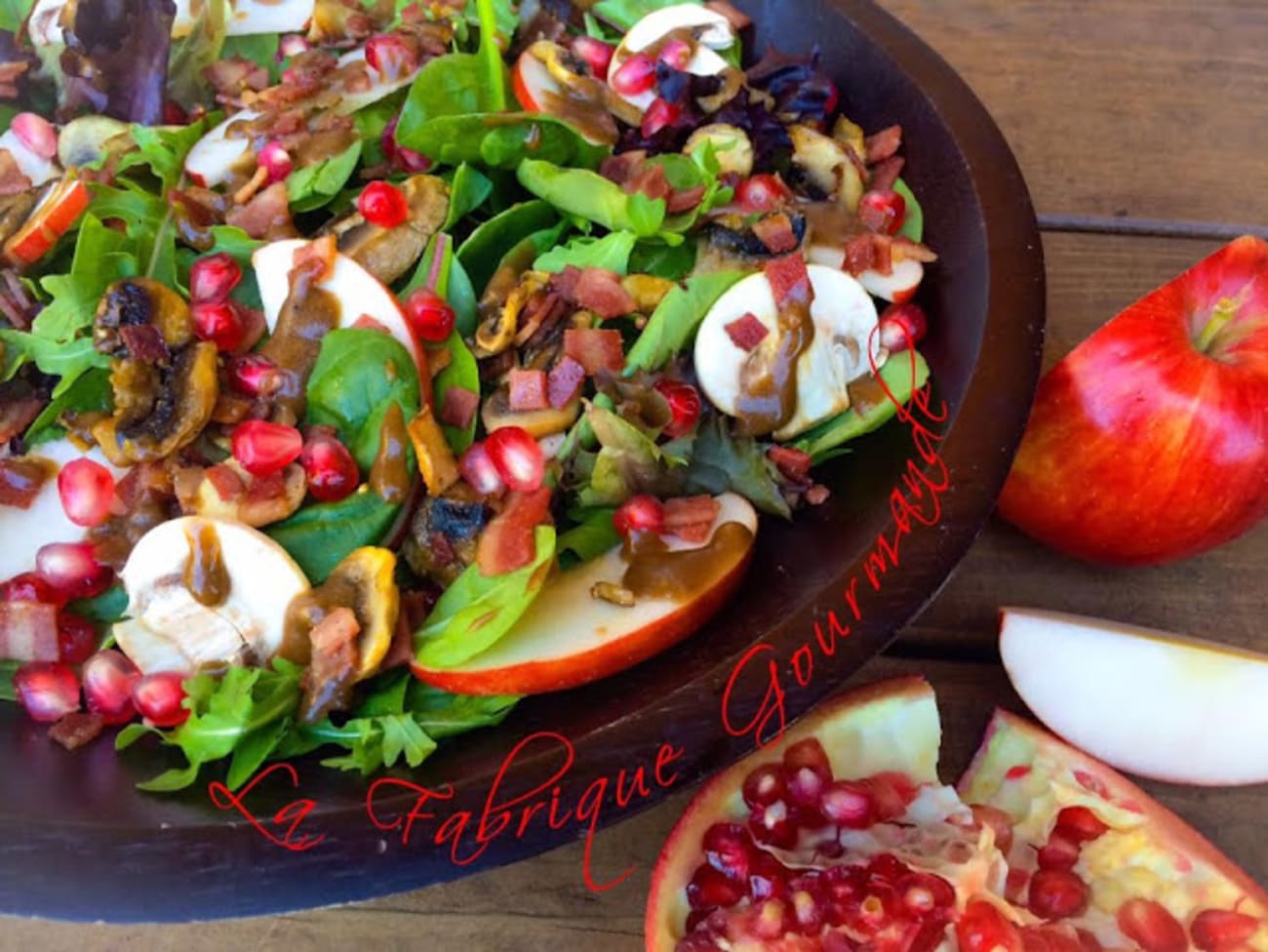 Salade d'automne pomme champignons bacon grenade : recette Salade d ...