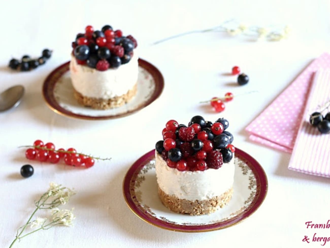 Cheeesecake sans cuisson fruits rouges et yuzu : recette Cheeesecake ...