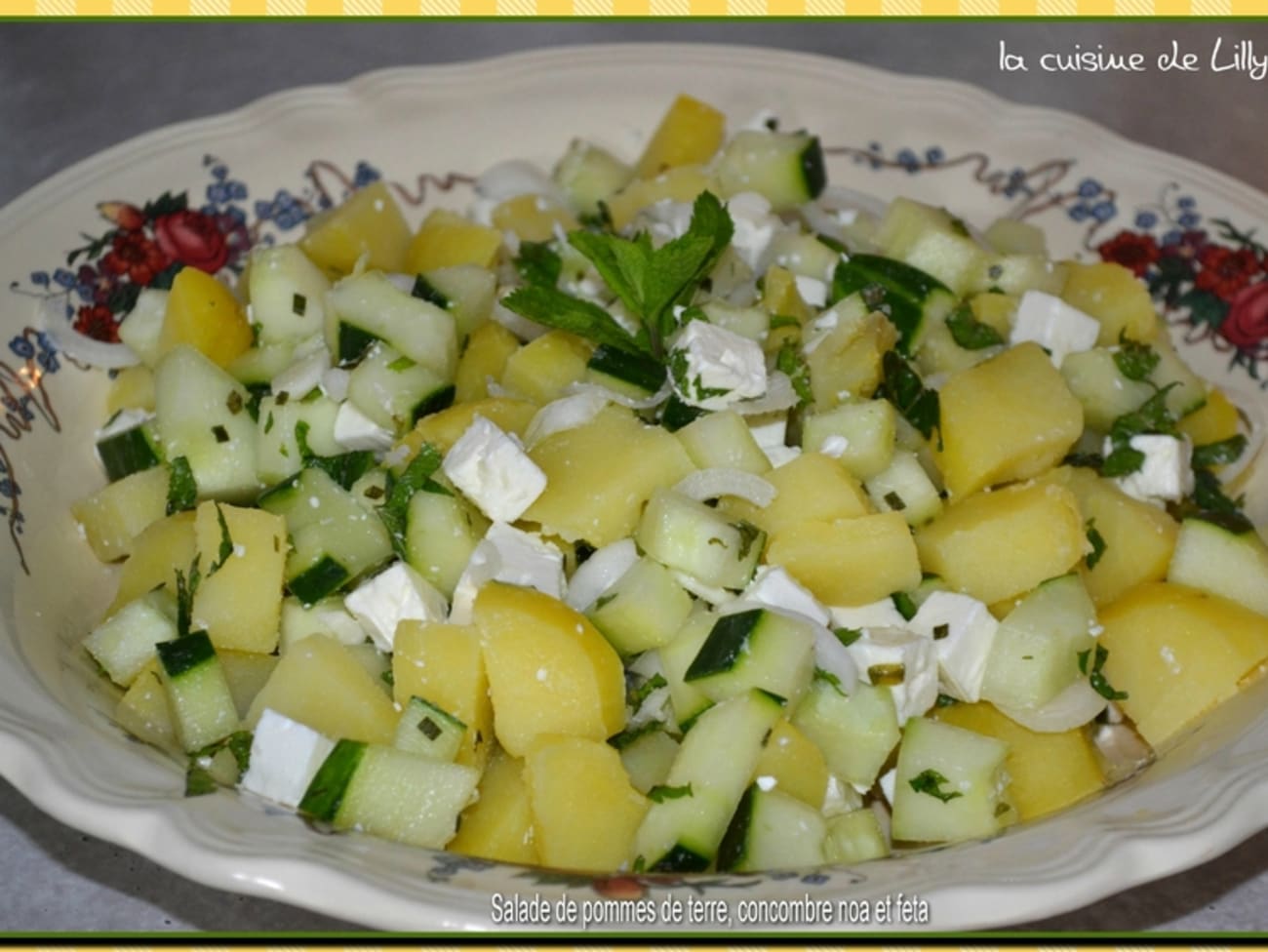 Salade de pommes de terre, concombre noa et feta : recette Salade de ...