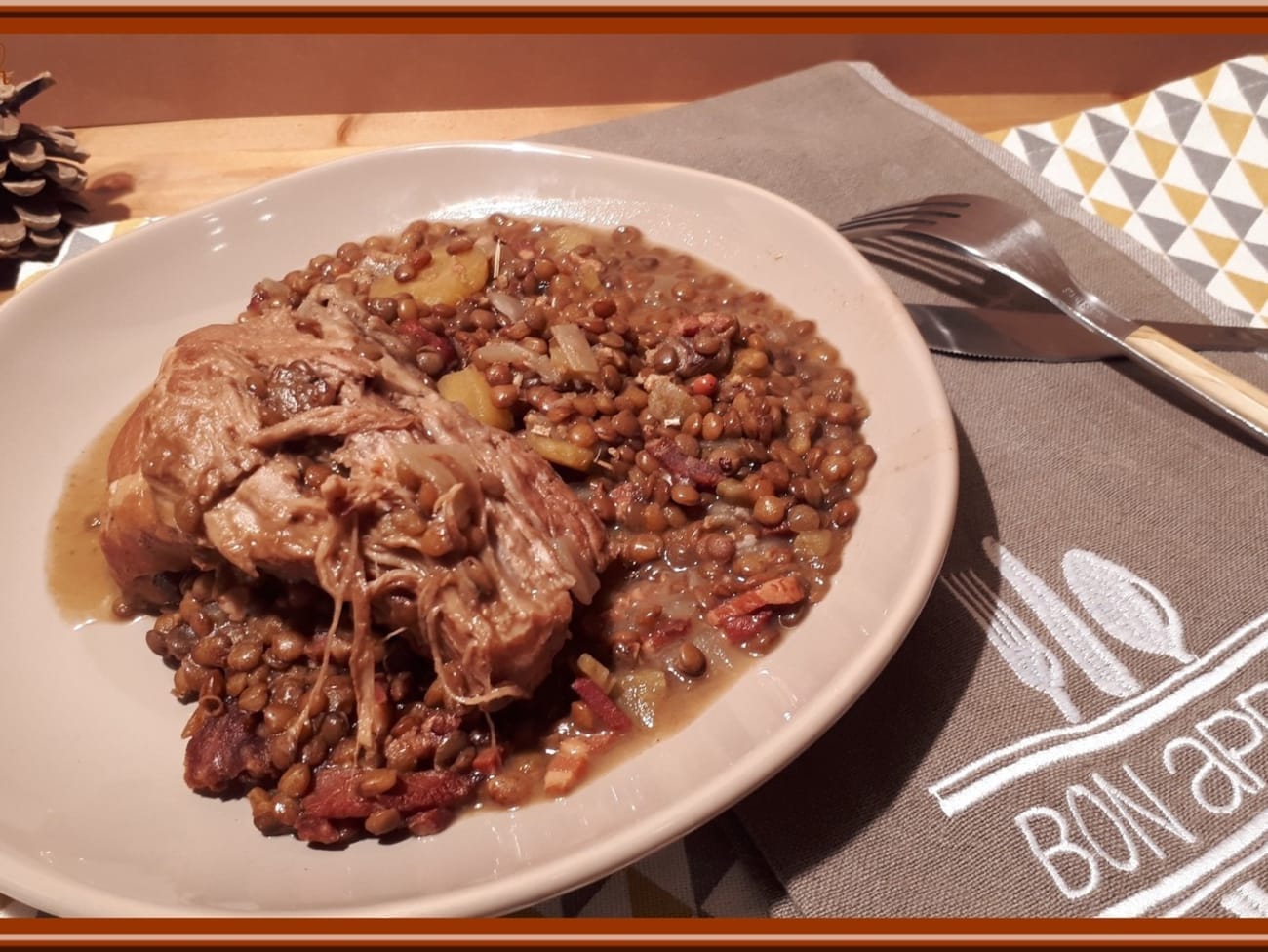 Palette de porc aux lentilles au cookéo ou sans. : recette Palette de ...