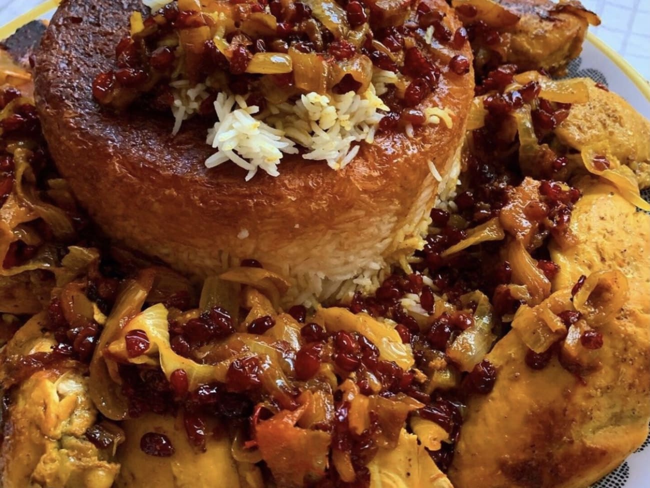 Zereshk Polo Morgh : poulet iranien au safran : recette Zereshk Polo ...