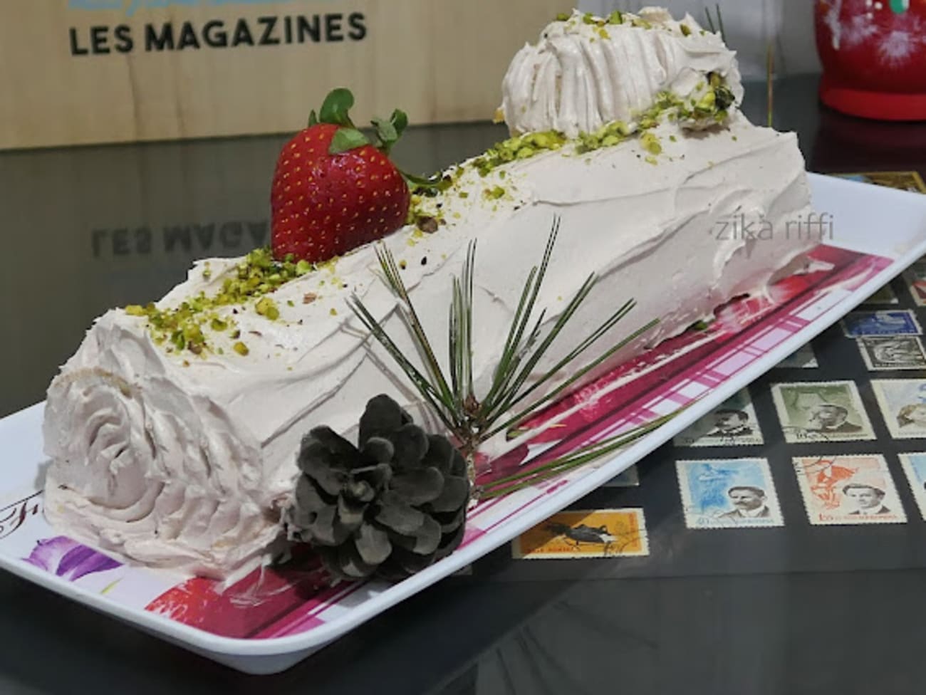 Bûche mousse mascarpone à la vanille du nouvel an : recette Bûche ...