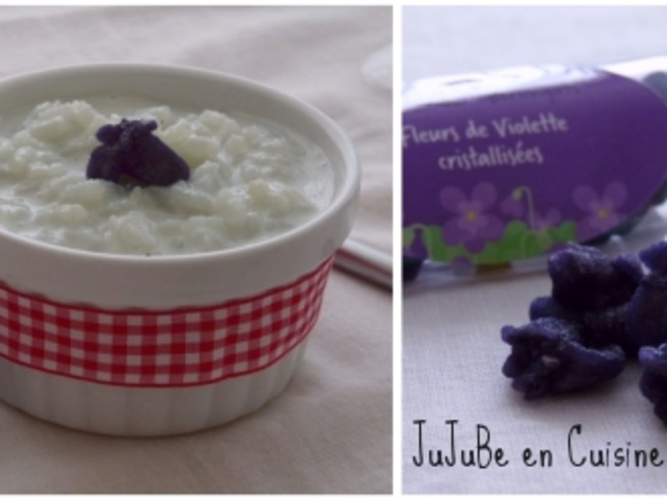 Riz au lait à la violette : recette Riz au lait à la violette