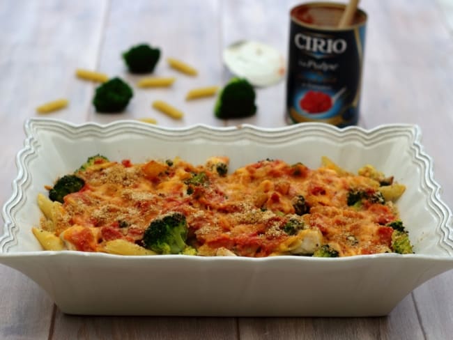 Recette Gratin De Pennes Au Poulet Brocolis Et Cheddar