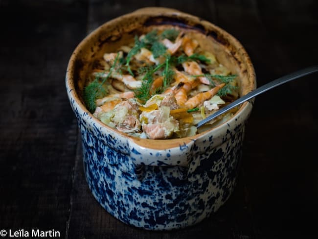 Baeckeoffe de poisson et gambas au safran d'Alsace - Recette par Leïla ...