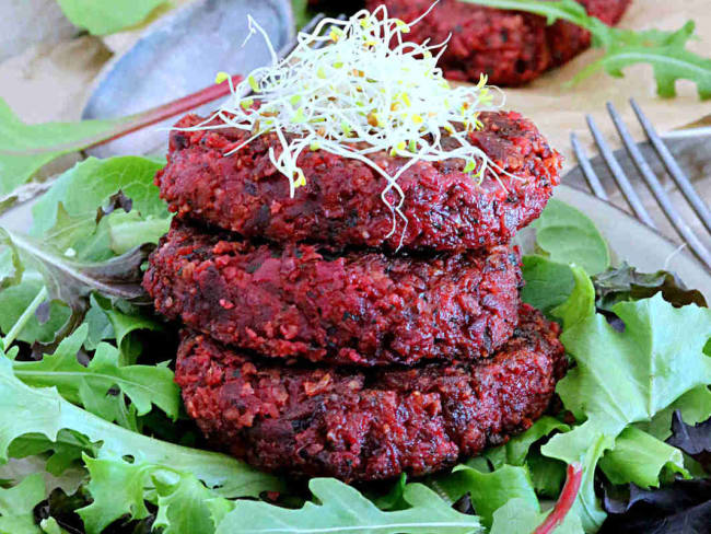 Galettes de betterave et haricot rouge IG bas - Recette par Bistro de Jenna