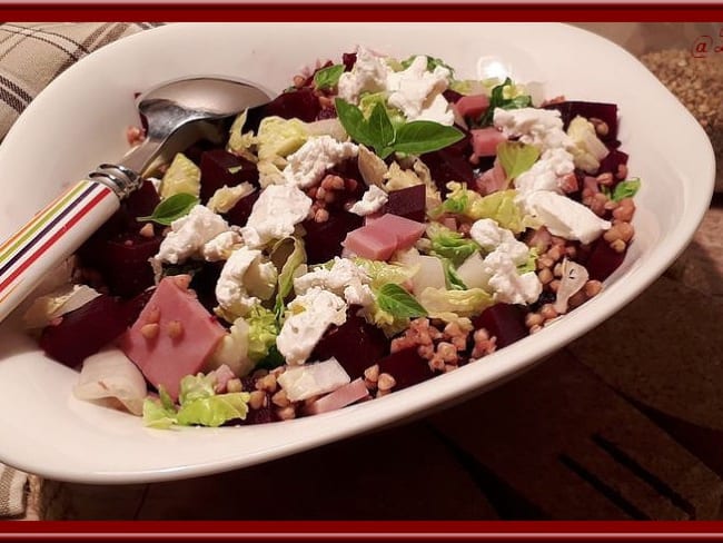 Recette Salade de betterave rouge, sarrasin et chèvre frais