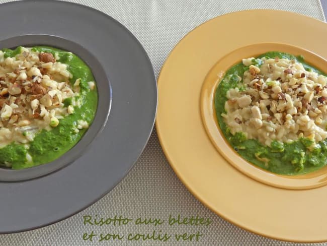 Risotto aux blettes et son coulis vert - Recette par Croquant - Fondant ...