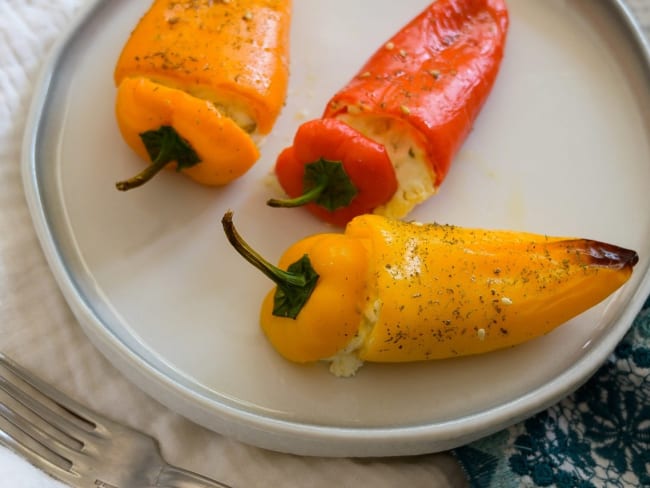 Mini-poivrons farcis à la feta - Recette par Une aiguille dans l potage