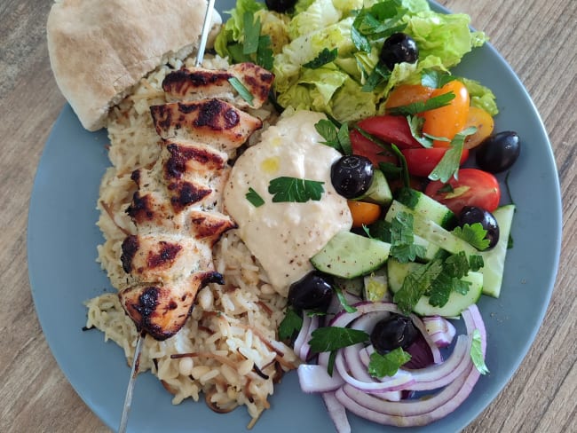 Poulet shish taouk ou kebab de poulet - Recette par Popotte