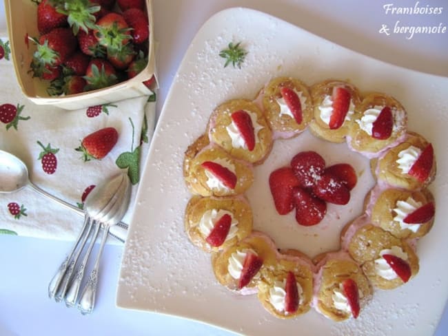 Couronne de choux aux fraises - Recette par Framboises et bergamote
