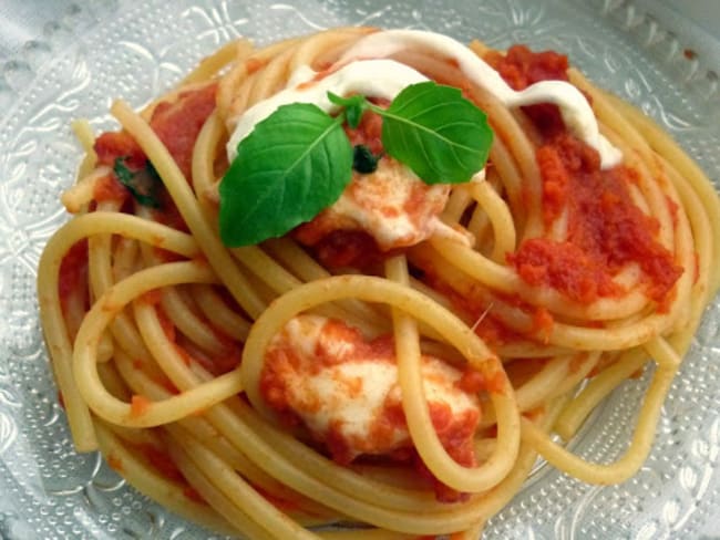 Spaghetti margherita - Recette par Petite Cuillère et Charentaises