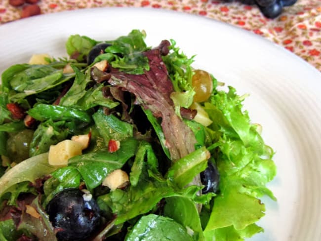 Salade de mesclun aux deux raisins - Recette par Un Pas Plus Vert