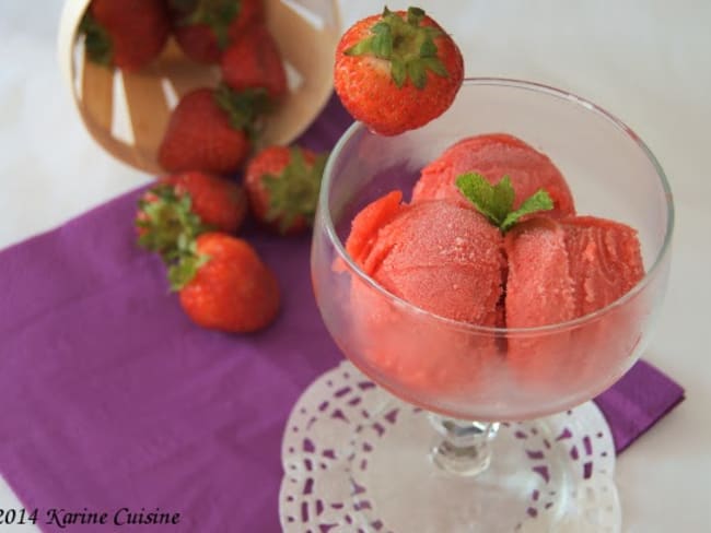 Le sorbet à la fraise - Recette par Karine Cuisine