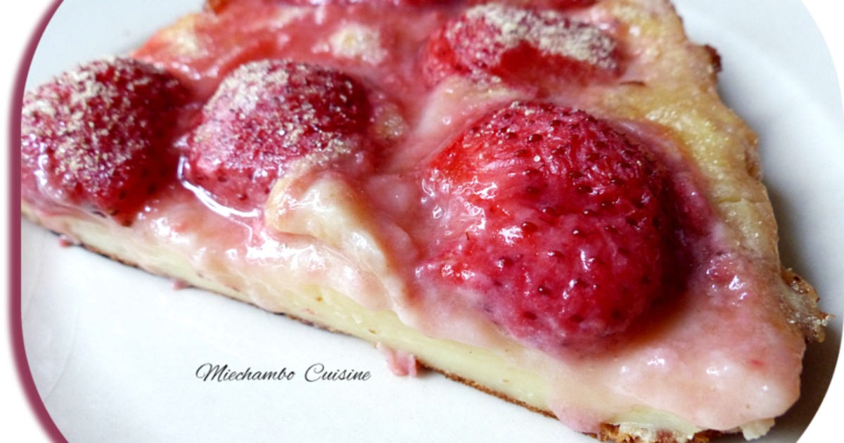 Flan aux fraises à la poêle - Recette par Miechambo Cuisine