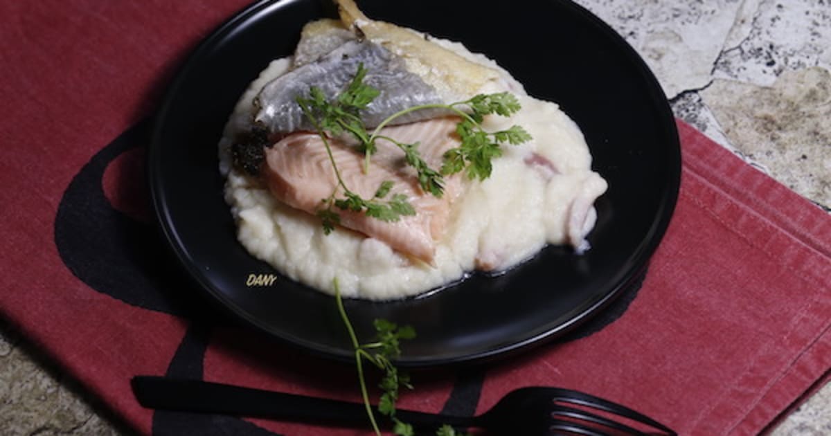 Filets d'omble chevalier à la crème de céleri au lard - Recette par ...