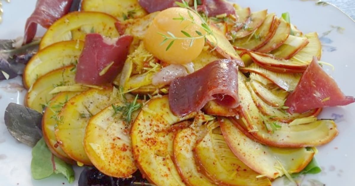 Oronges ou Amanites de césar en carpaccio, magret fumé et melon de ...