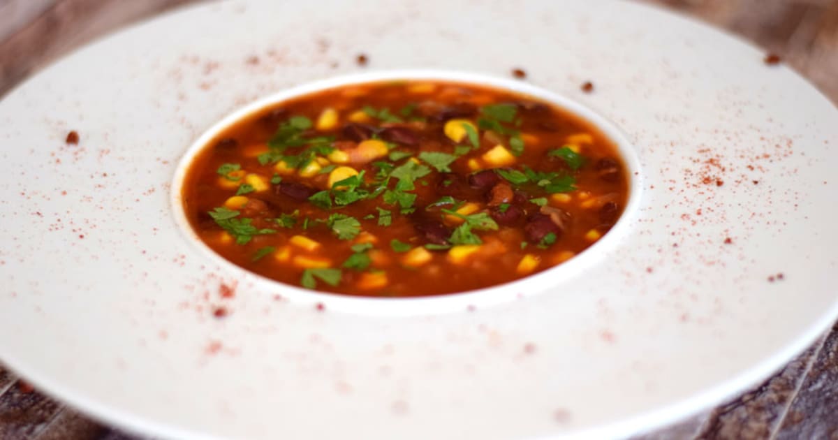 Soupe aux haricots rouges et maïs - Recette par Recettes du Chef