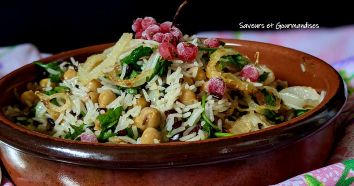 Basmati, riz sauvage, pois chiche, groseilles et herbes d'après Yotam ...