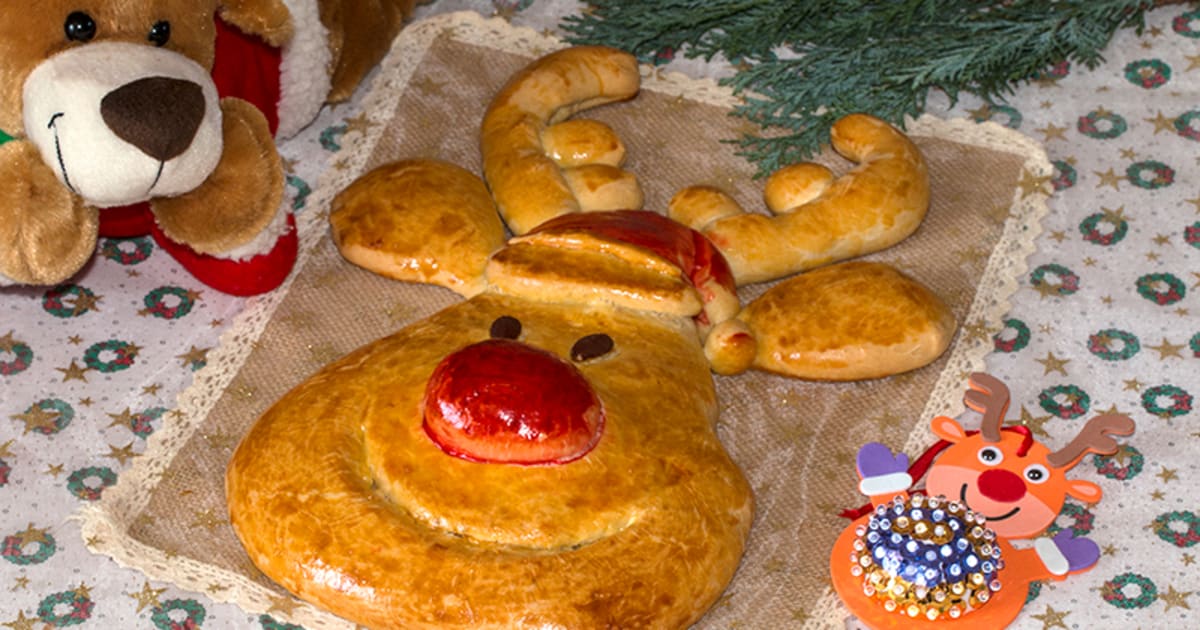 Brioche Rodolphe, le petit renne au nez rouge - Recette par Jackie