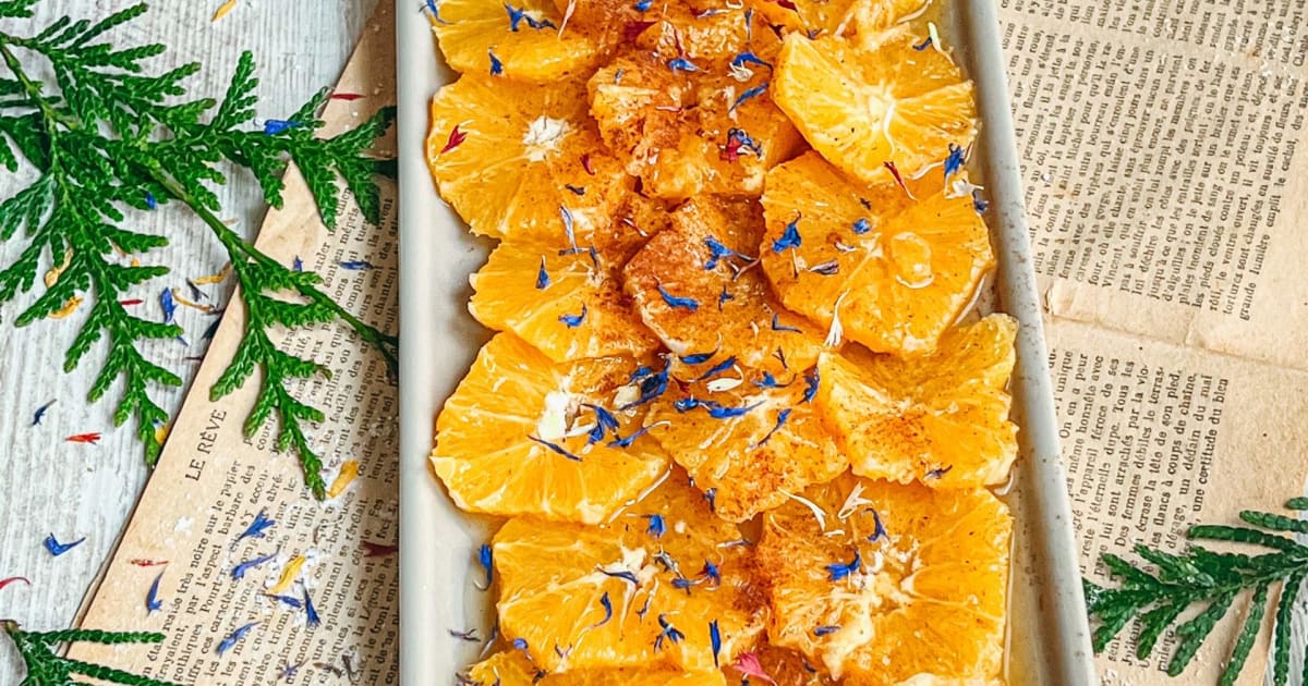 Salade épicée d’oranges, cannelle, muscade et fleur d'oranger - Recette ...