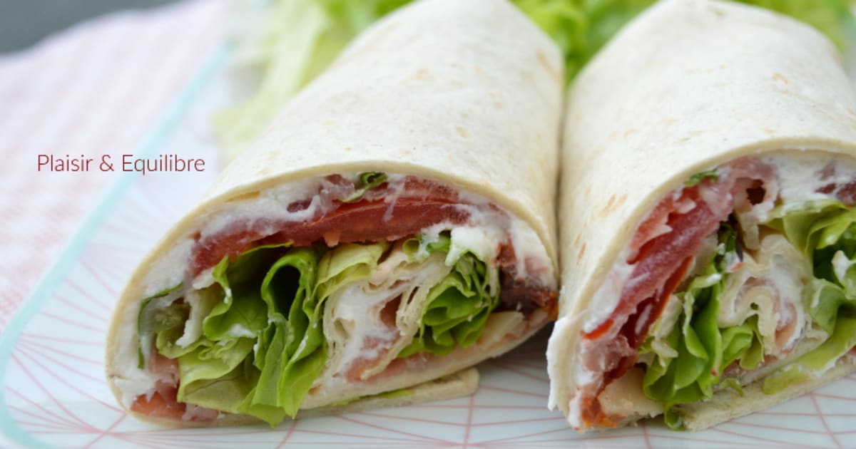 Wraps à l’italienne de jambon fumé, tomates, parmesan, salade et ...