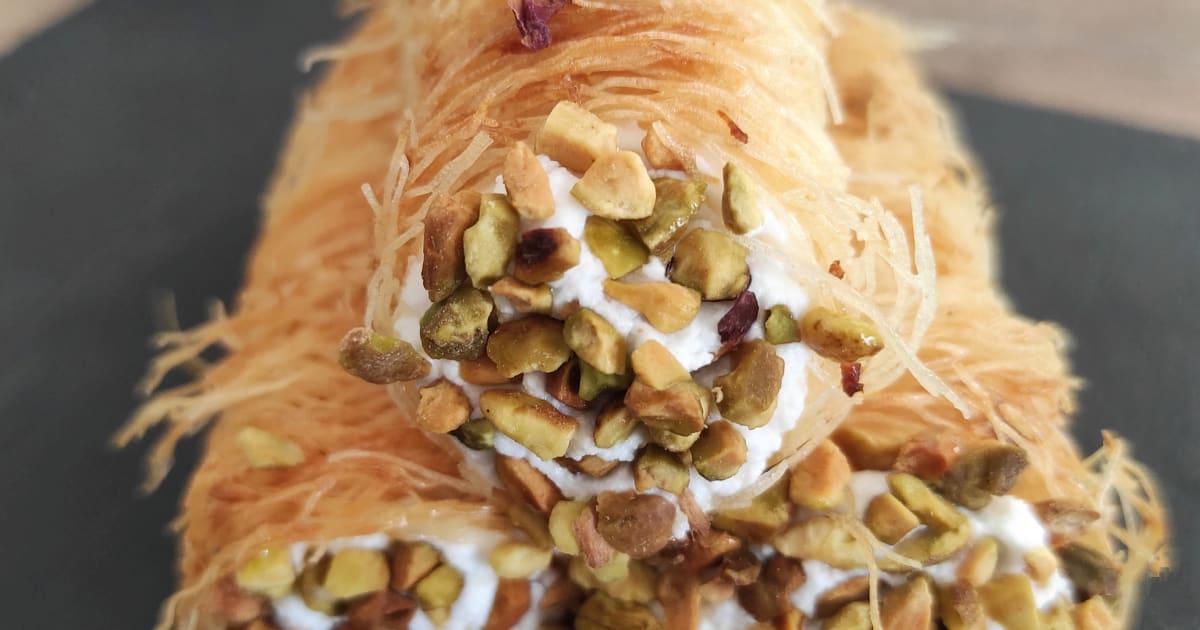 Konafa rolls une pâtisserie du Moyen-Orient. - Recette par Popotte