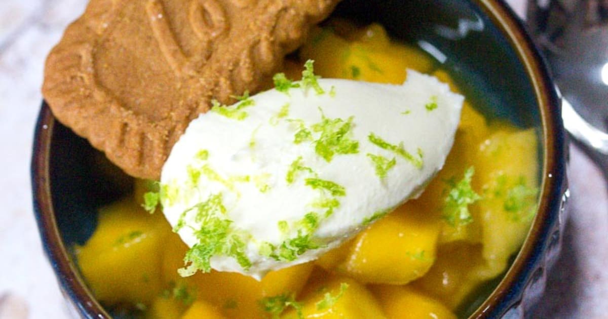 Mangue au citron vert, un dessert simple et frais - Recette par ...