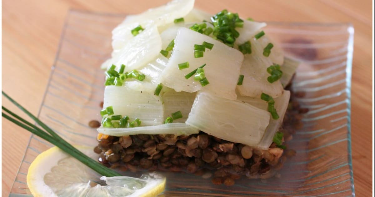 Salade de blettes et de lentilles, vinaigrette citronnée à la ...