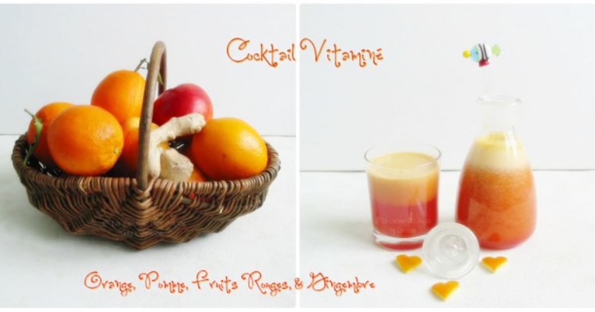 Recette Cocktail Vitaminé Orange, Pomme, Fruits Rouges et Gingembre