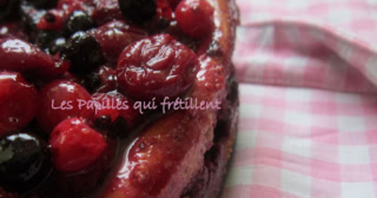 Cheesecake fruits rouges - vanille sur speculoos : recette Cheesecake ...