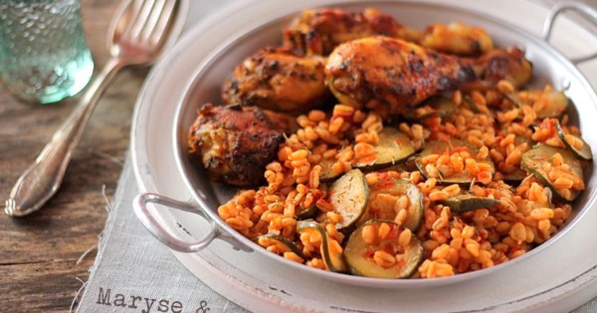 Poulet Swahili et son Riz au Blé aux Courgettes - Recette par Maryse ...