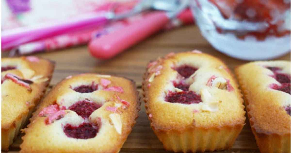 Financiers framboises et pralines roses : recette Financiers framboises ...