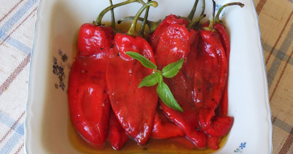 Poivrons rouges grillés marinés : recette Poivrons rouges grillés marinés