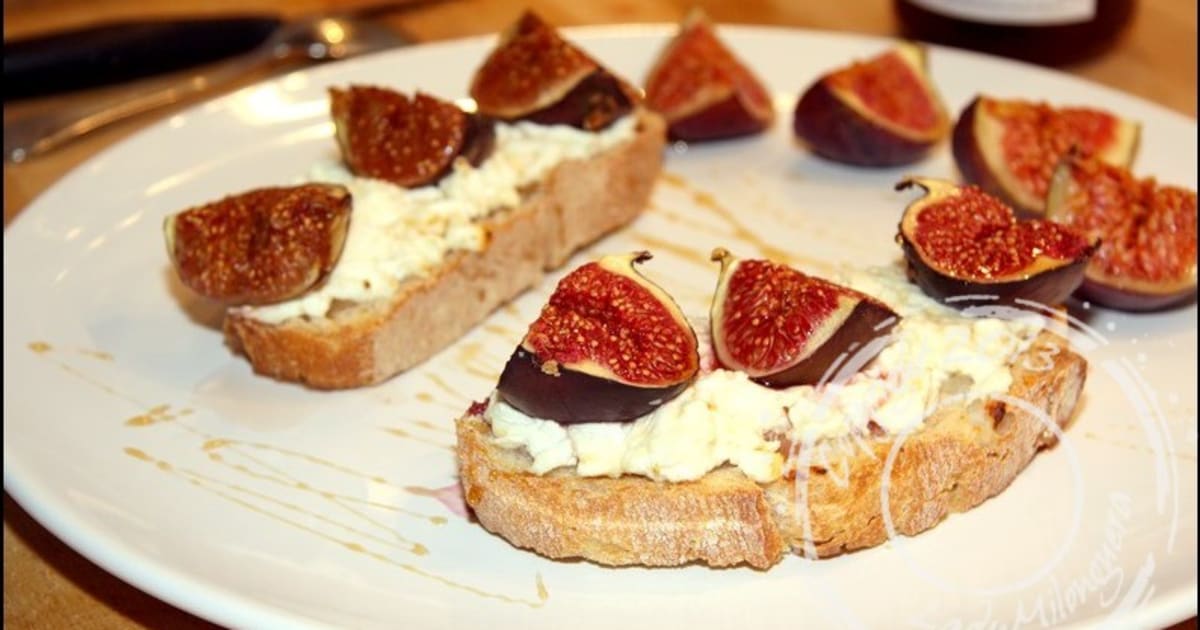 Tartines chèvre, figue et miel - Recette par Happy papilles