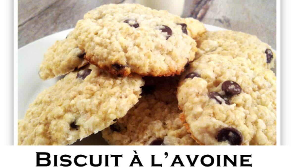 Biscuit à l'avoine et brisure de chocolat noir et noix de coco râpé ...