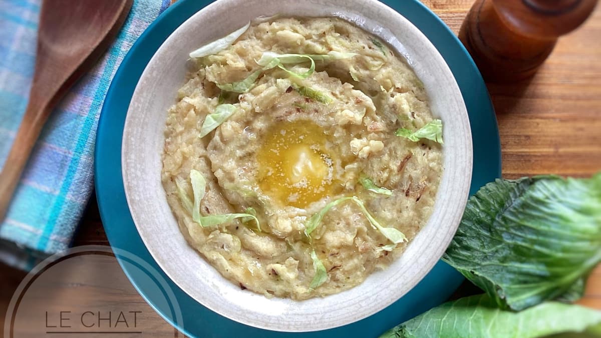 Recette traditionnelle du colcannon, une purée irlandaise de pommes de ...