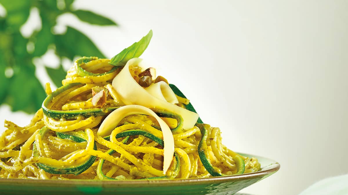 Spaghetti au pesto de pistaches et Beaufort - Recette par AOP Beaufort