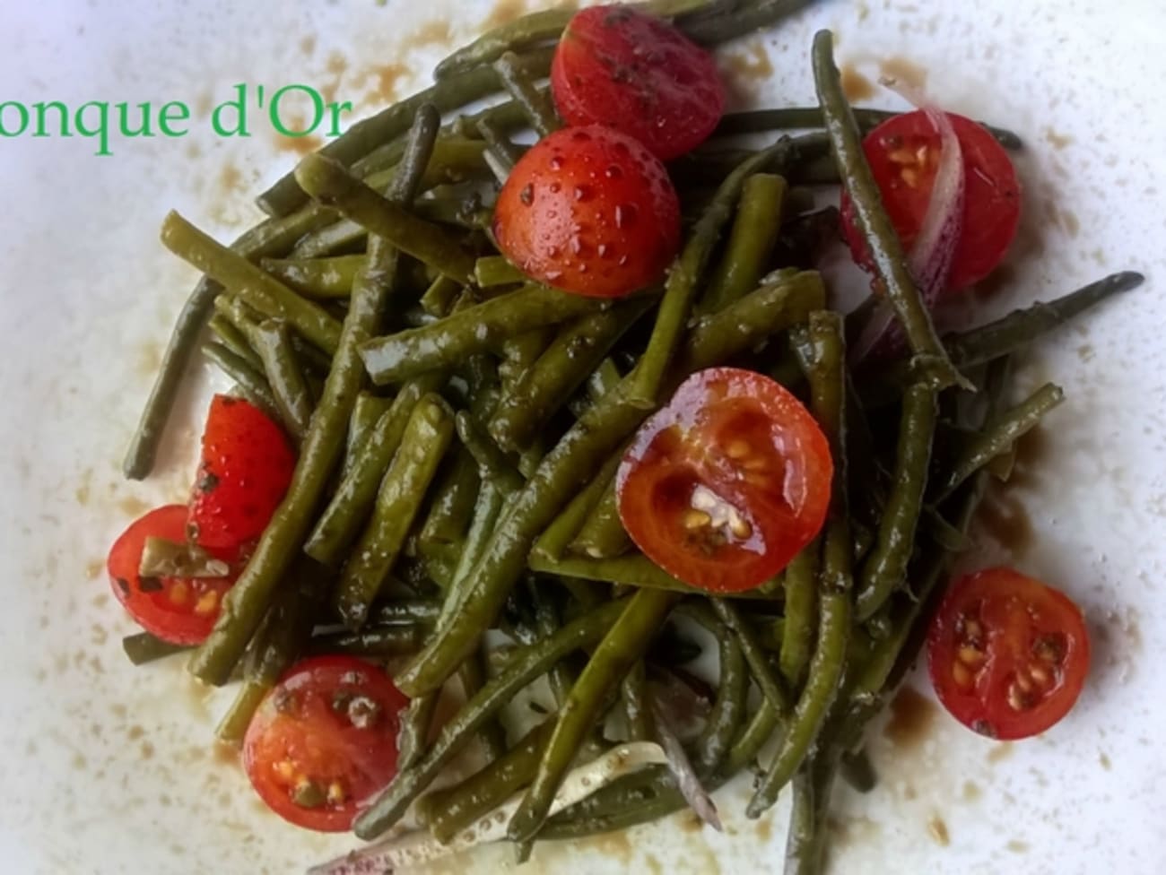 Salade de haricots verts très fins et tomates cerises au vinaigre ...