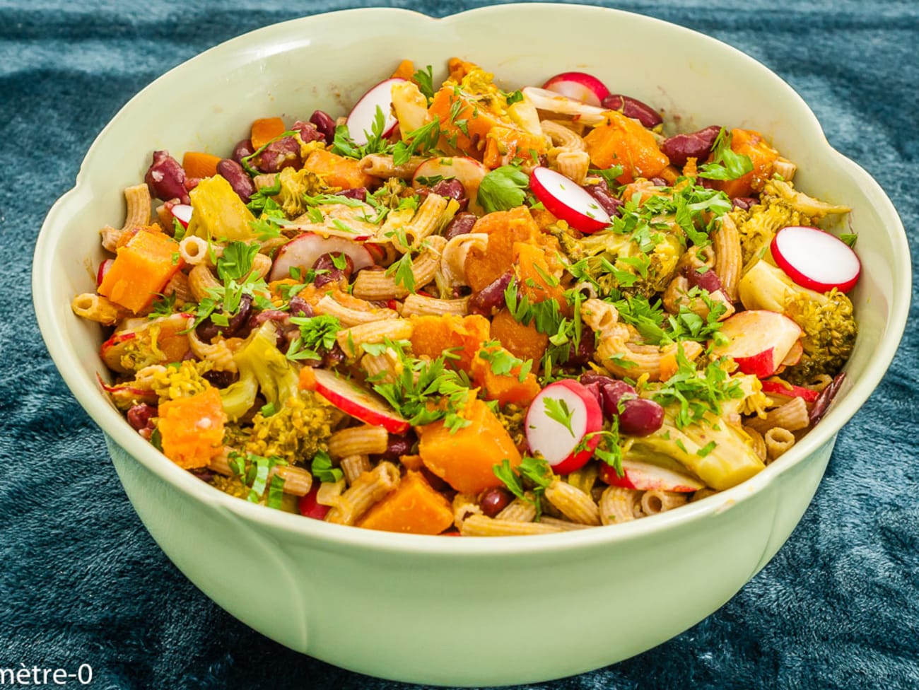 Salade de pâtes aux haricots rouges, brocolis et patate douce - Recette ...