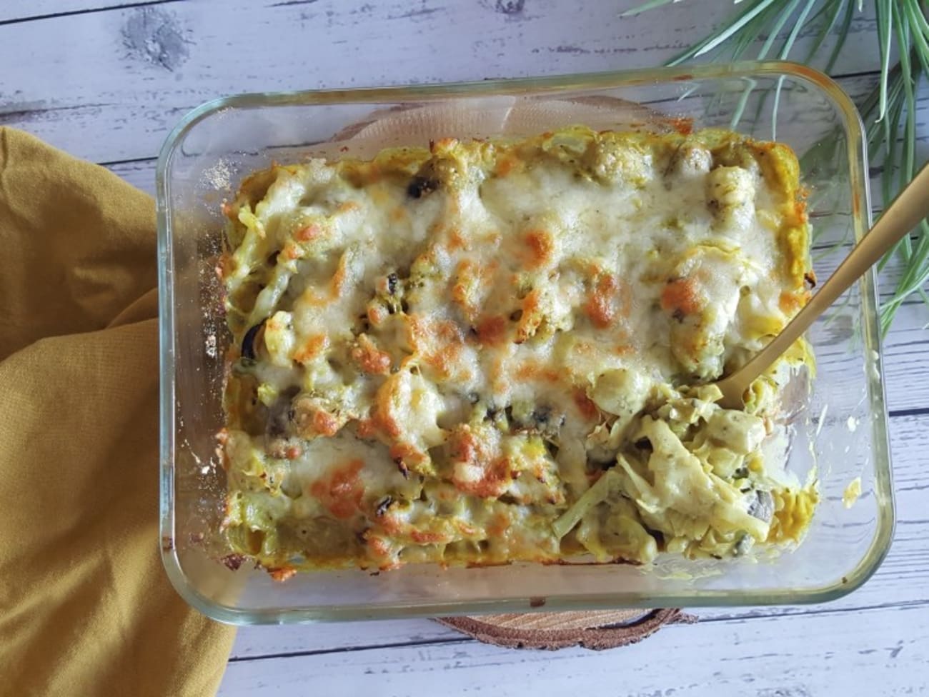 Gratin gnocchis, chou plat choudou et champignons au curry - Recette ...