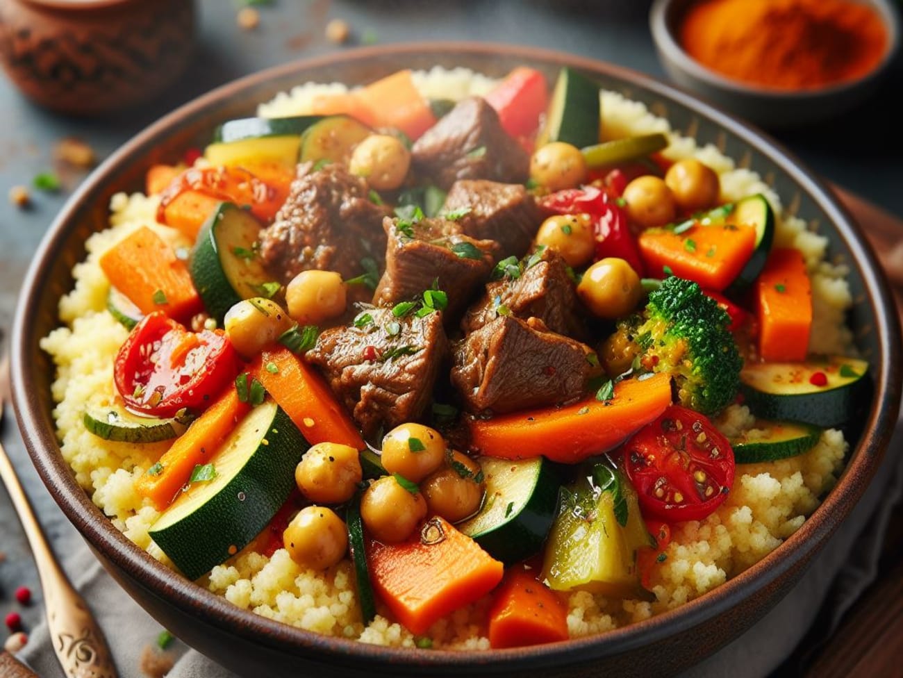 Couscous aux 7 légumes : une recette emblématique de la cuisine ...