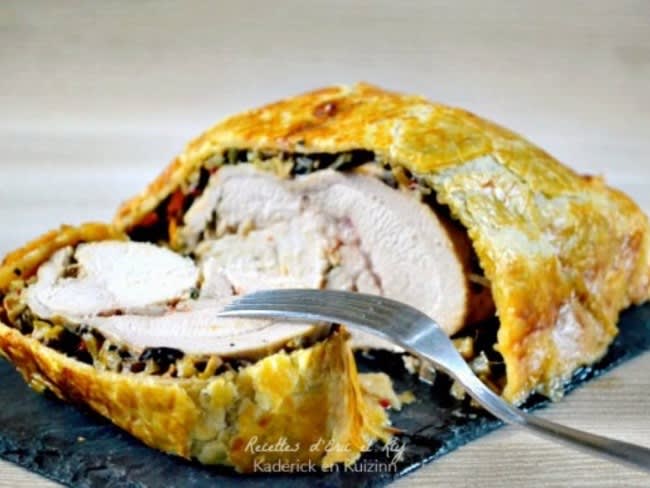Roti dinde en croute feuilletée farci aux petits légumes - Recette par ...