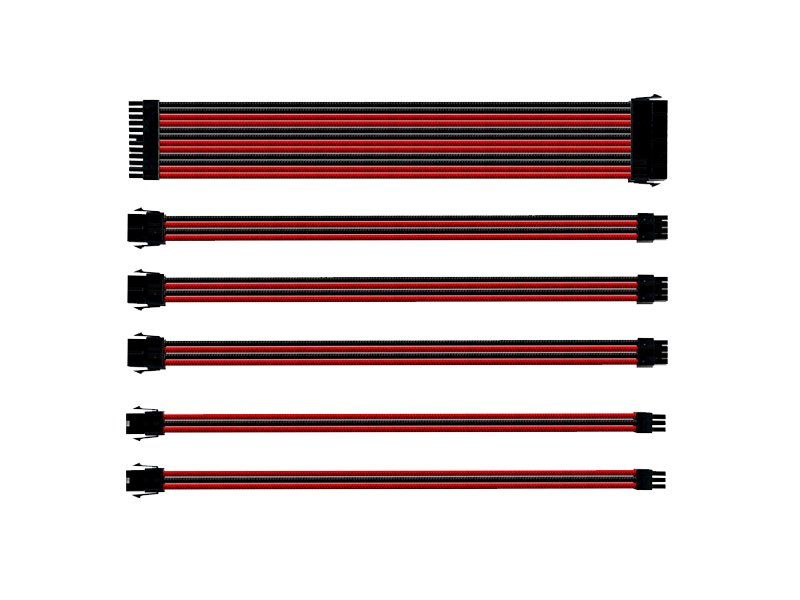 Product - Red/Black Colored Extension Cable Kit 30cm w/24 CABLE COMBS