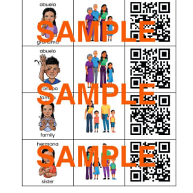Family Signs Spanish ASL English Dictionary + Coloring Pages