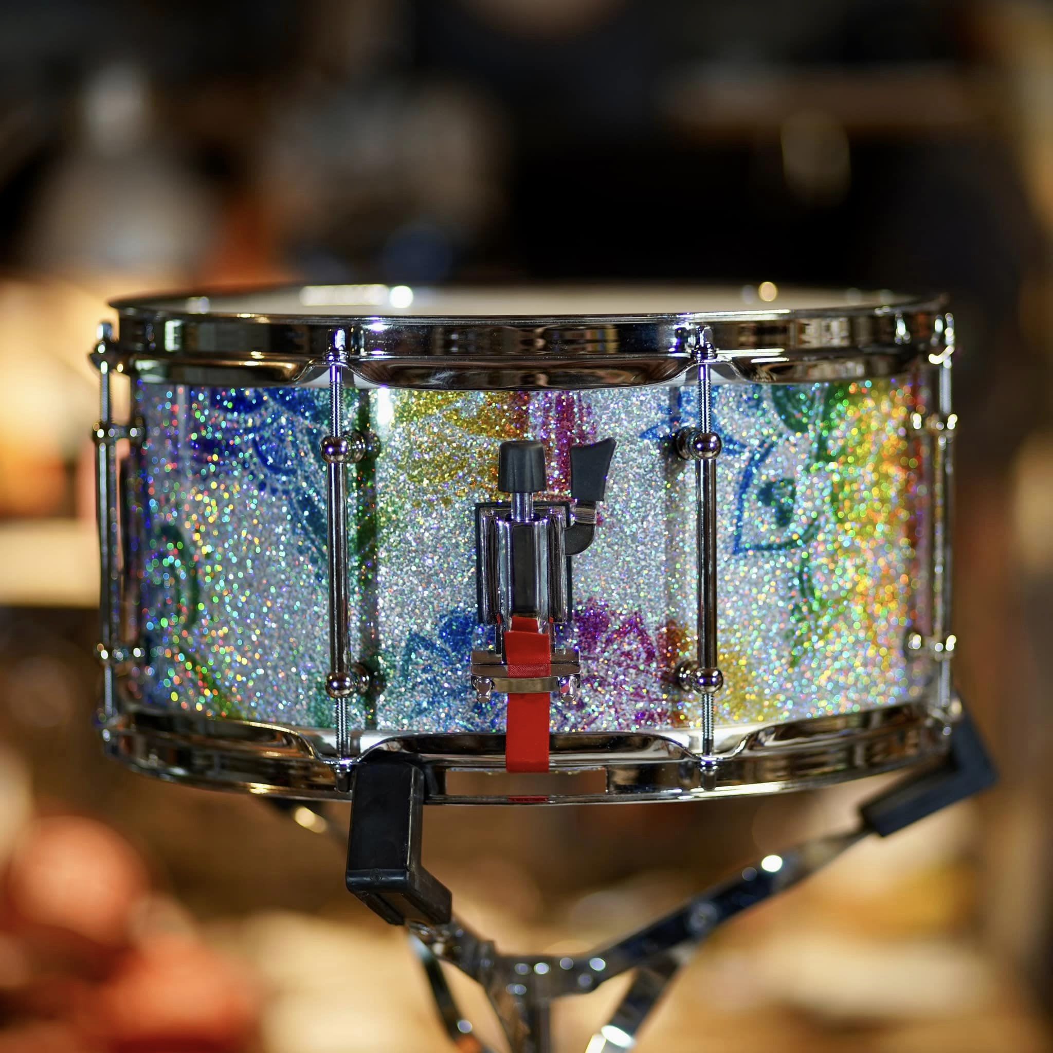 Custom Pride maple snare drum by Pi Drum Co.