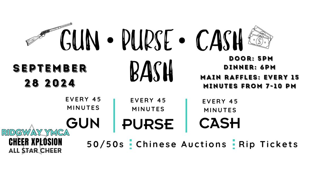 2024 Gun, Purse, & Cash Bash- Ridgway YMCA Cheer Xplosion