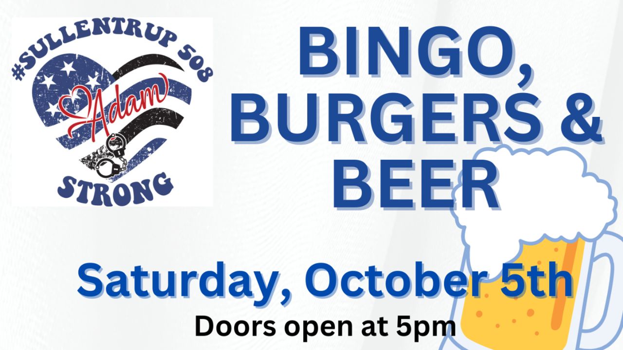2024 Bingo, Burgers and Beer Event to benefit Officer Adam Sullentrup