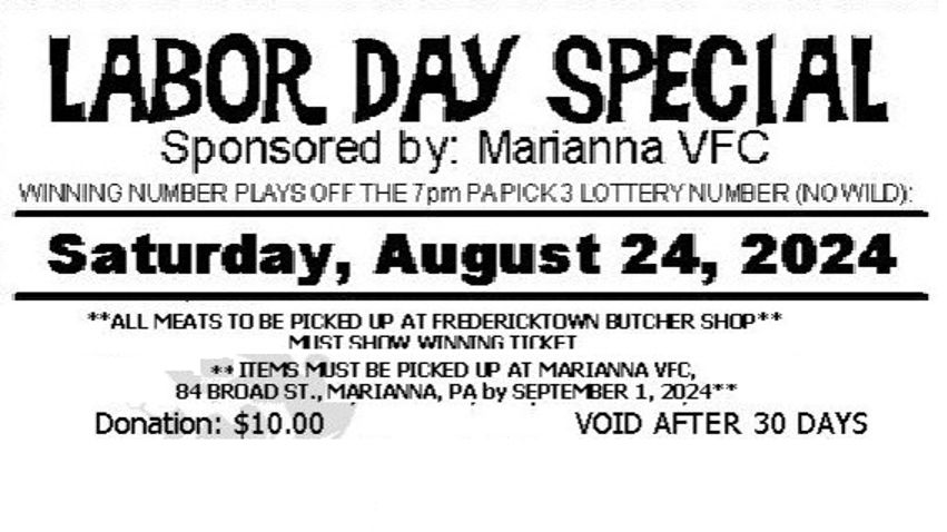 Labor Day Special Food Ticket by Marianna VFC